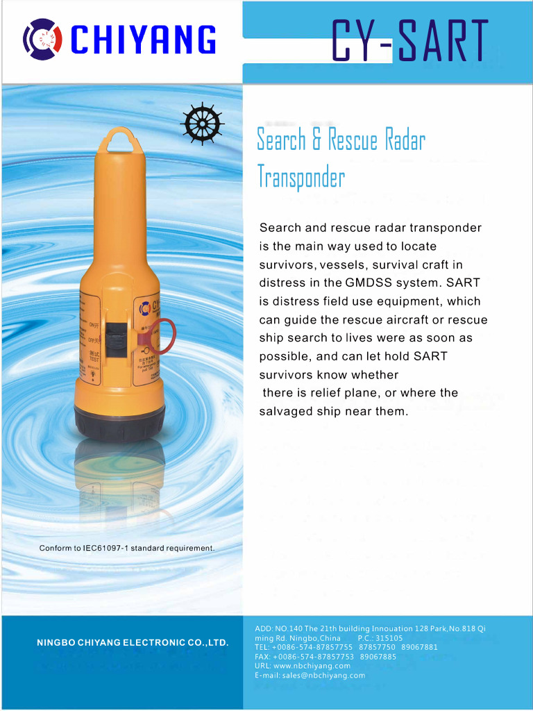 CY-SART Search & Rescue Radar Transponder Specs | PDF