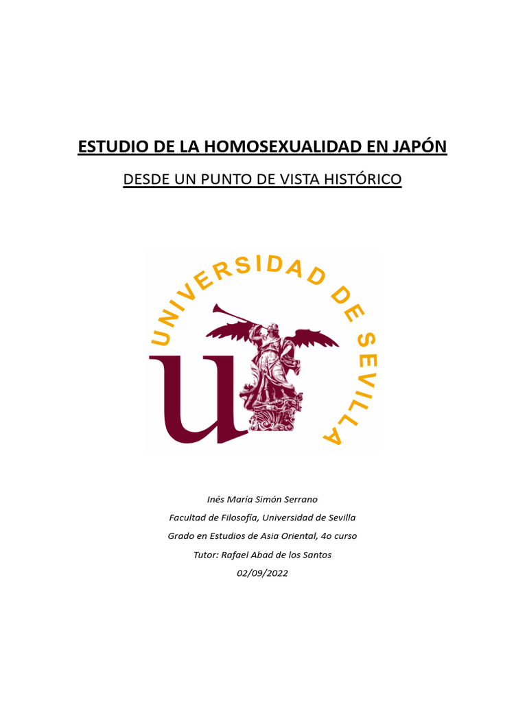 Inés María Simón Serrano - ESTUDIO DE LA HOMOSEXUALIDAD EN JAPÓN | PDF ...