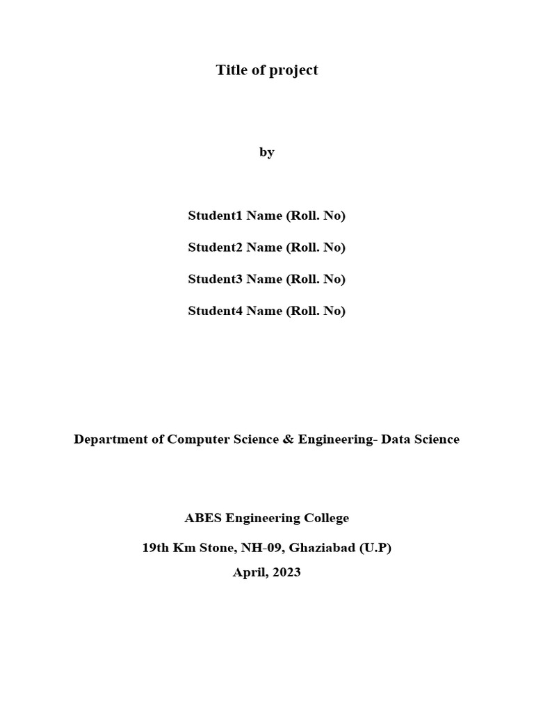 Data Science Project by ABES Students | PDF