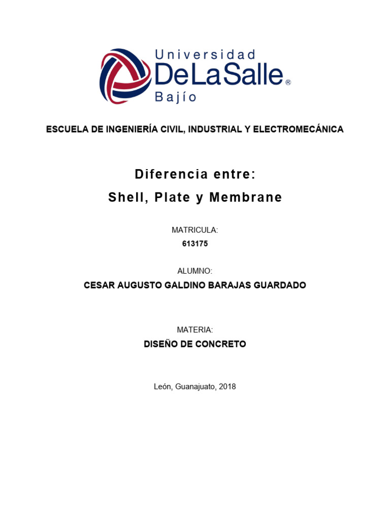 Diferencias Shell, Plate y Membrane | PDF | Doblar | Ingeniería mecánica