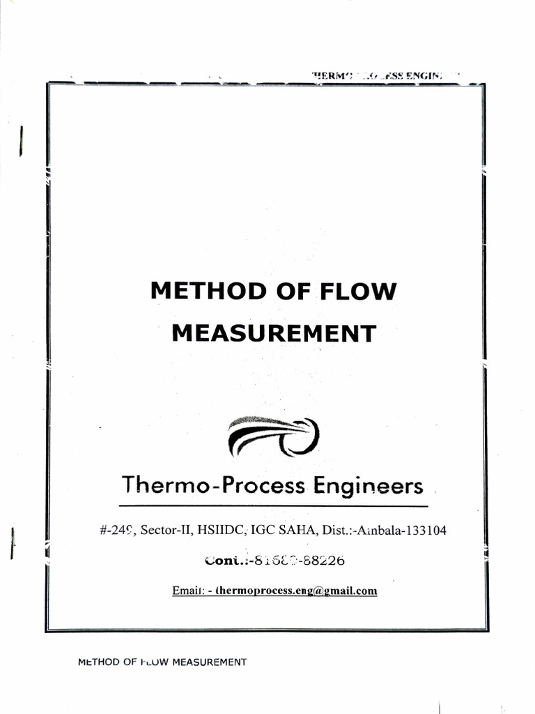 Method of Flow Measurement | PDF | Soft Matter | Chemical Engineering