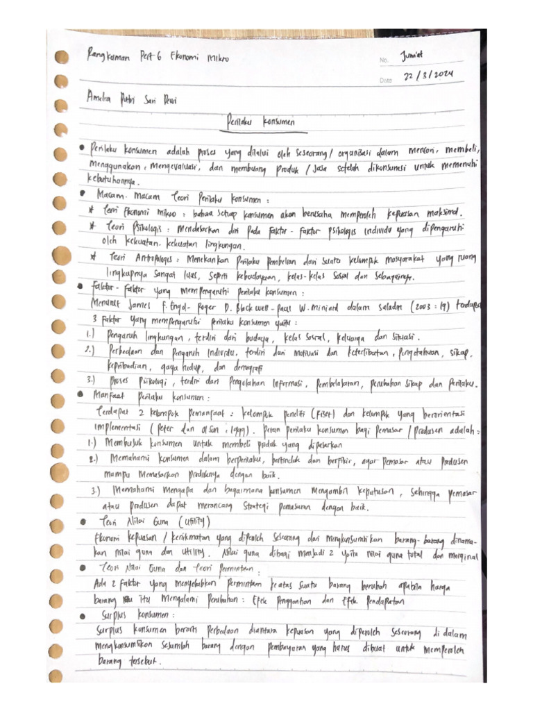 Amelia Putri Sari Dewi - Ekonomi Mikro Pert.6 | PDF