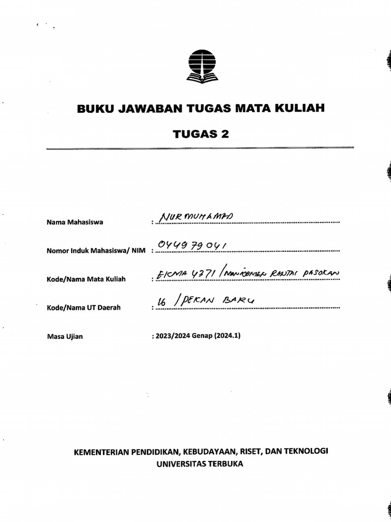 Buku Jawaban Tugas Mata Kuliah - Ekma4371 | PDF