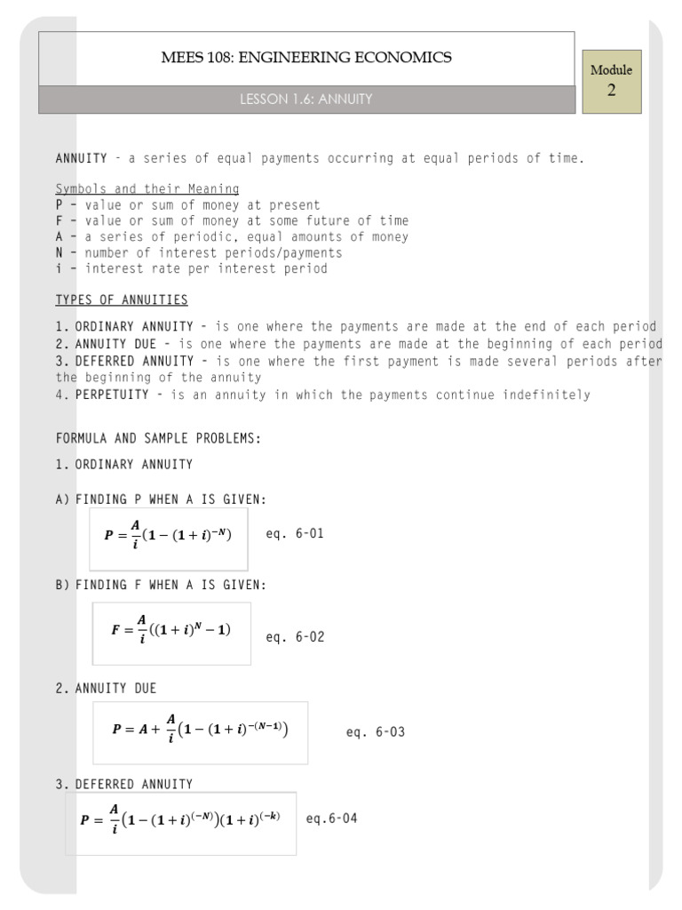 Annuity Module 2 | PDF
