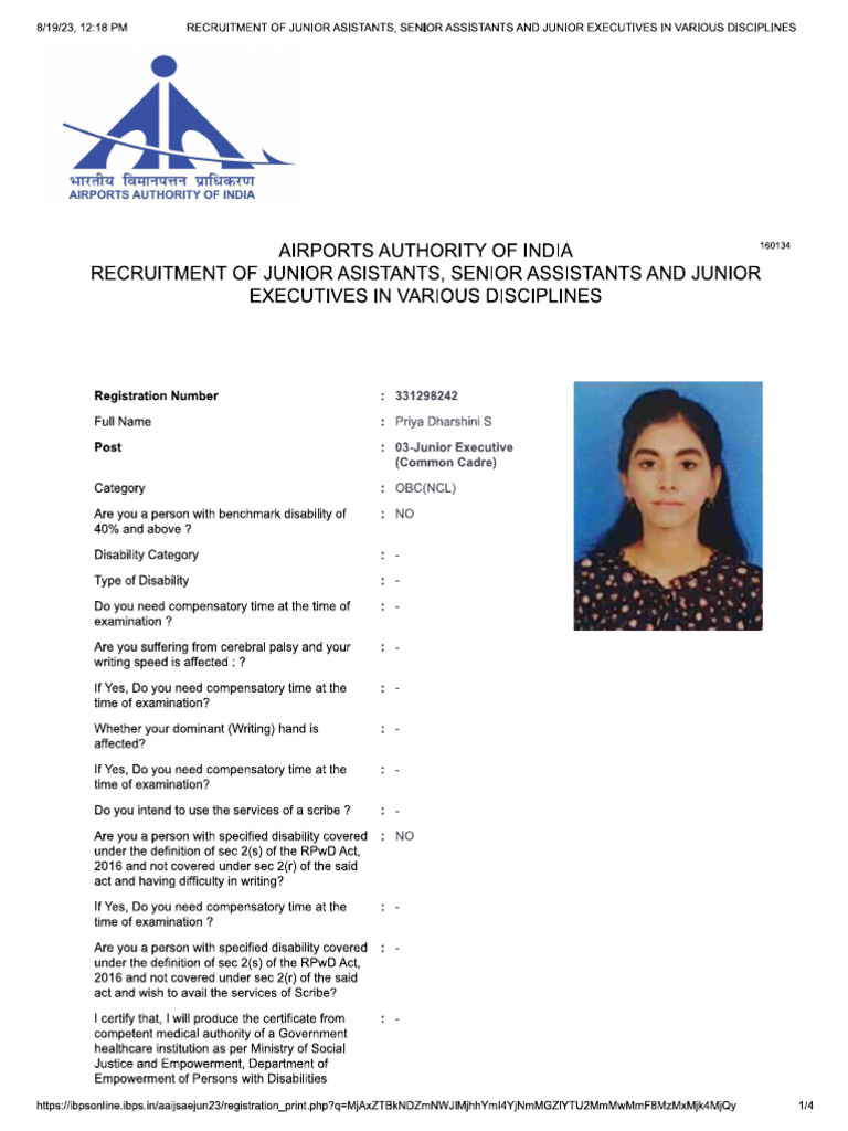 AAI Application Form | PDF