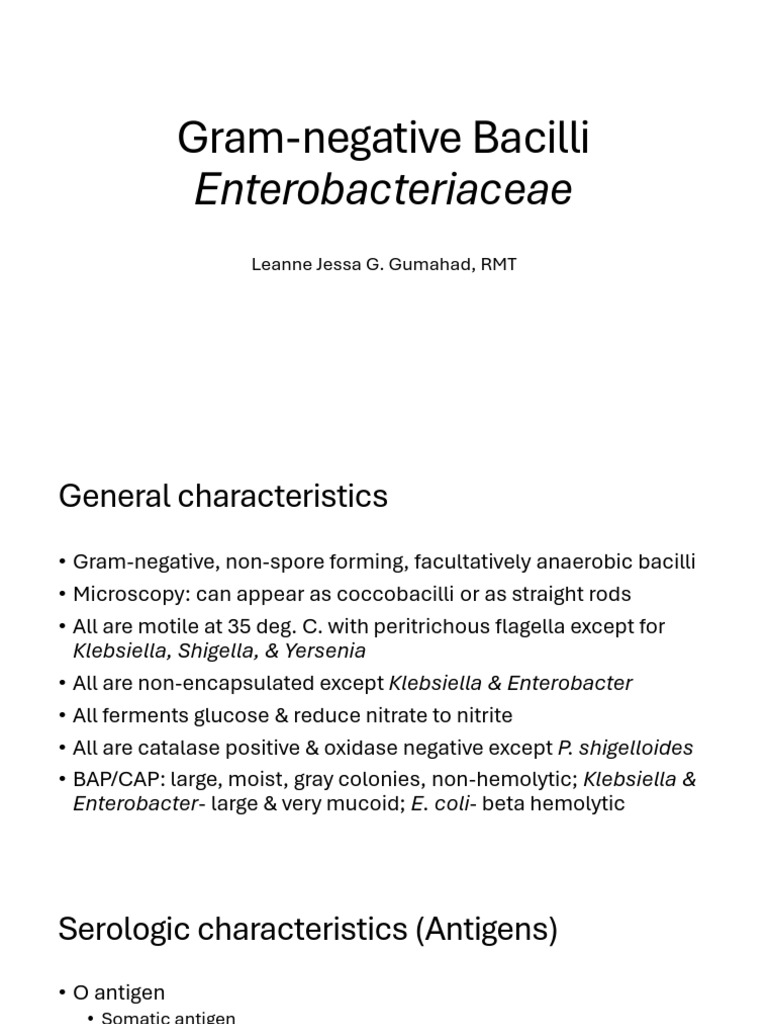 Enterobacteriaceae | Download Free PDF | Salmonella | Escherichia Coli