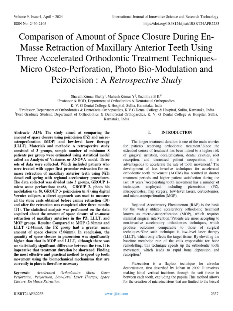 Accelerated Orthodontics Micro Osteo Perforation, Peizocision, Low ...