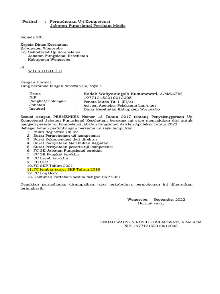 1 Contoh Surat Permohonan Mengikuti Uji Kompetensi Pdf