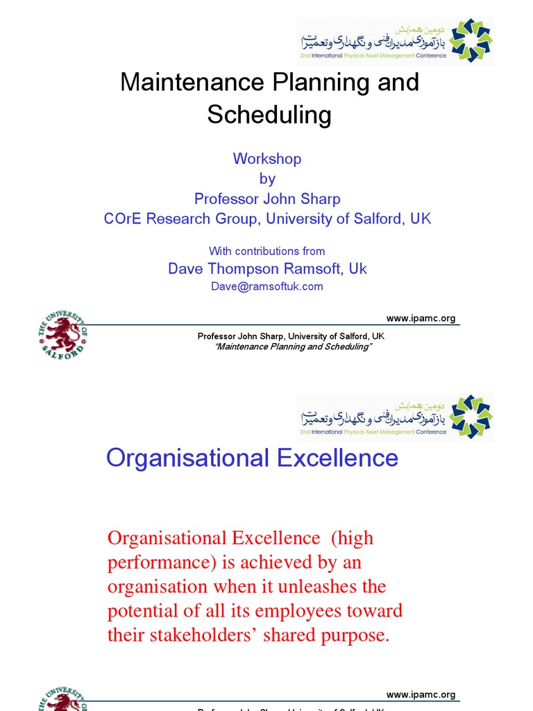 Maintenance Planning and Scheduling | PDF | Scheduling (Computing) | Reliability Engineering