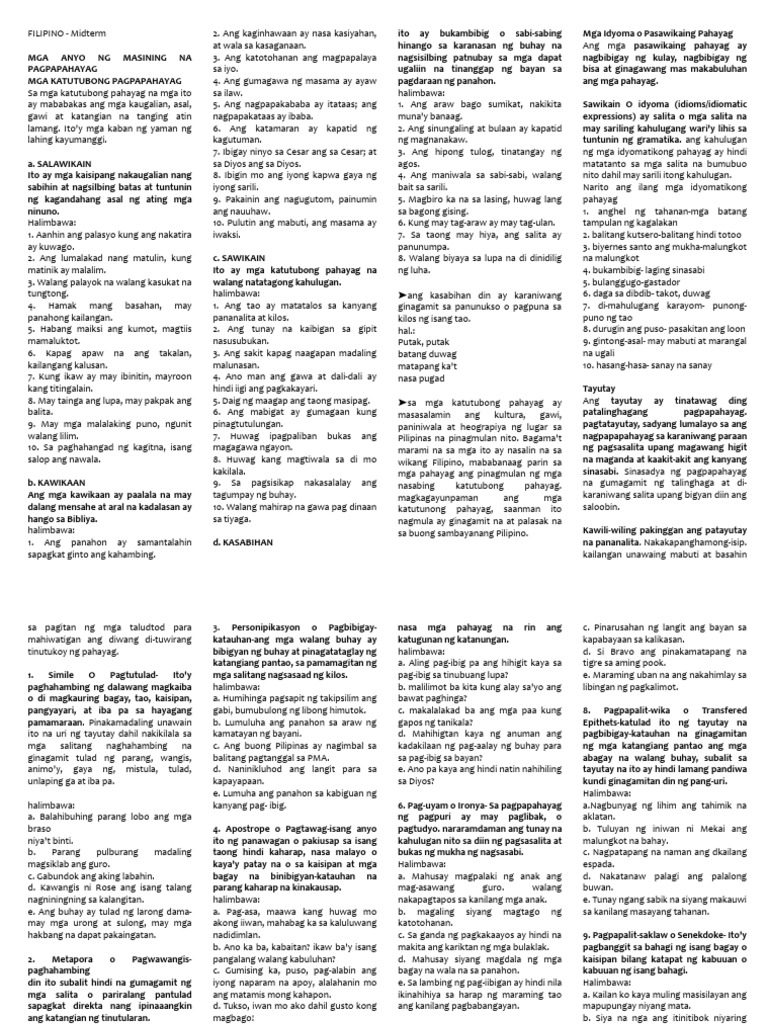 Midterm Filipino | PDF