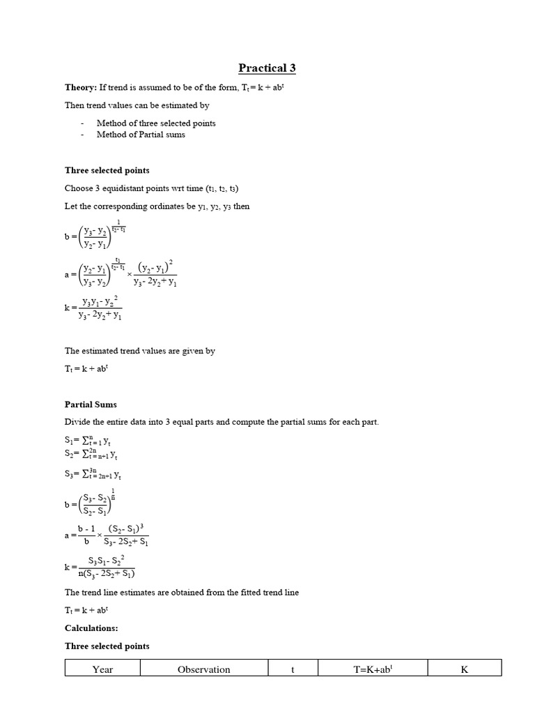 Fitting Of A Modified Exponential Trend Line Download Free Pdf Applied Mathematics