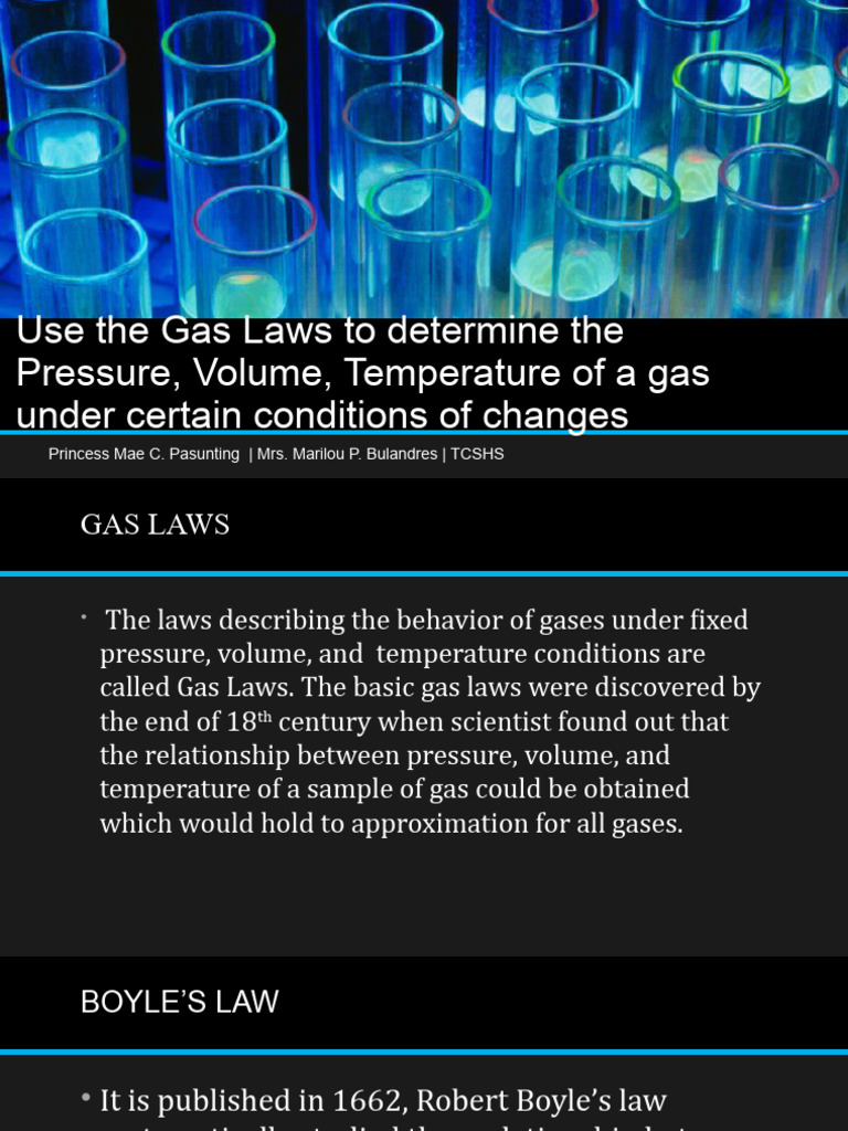 Gas Laws 3 | PDF | Gases | Pressure