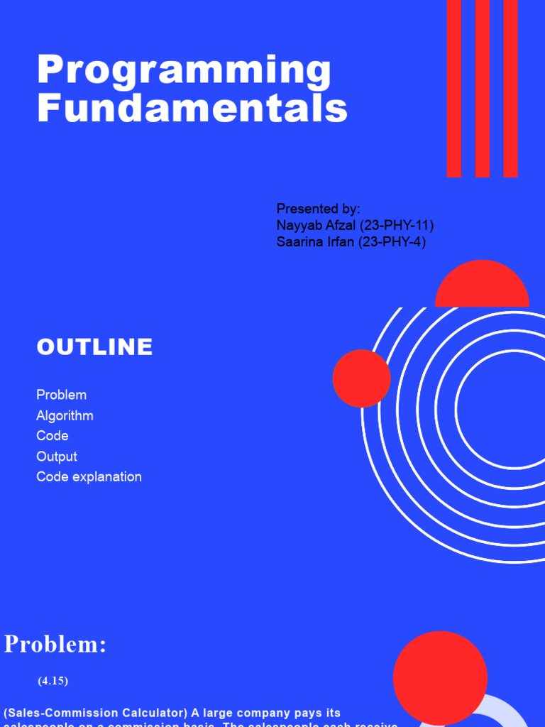 Programming Fundamentals CP Presentation | PDF | Sales | Computer Program