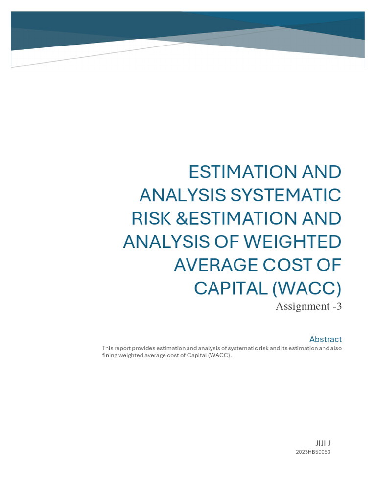 Report | PDF | Beta (Finance) | Financial Risk