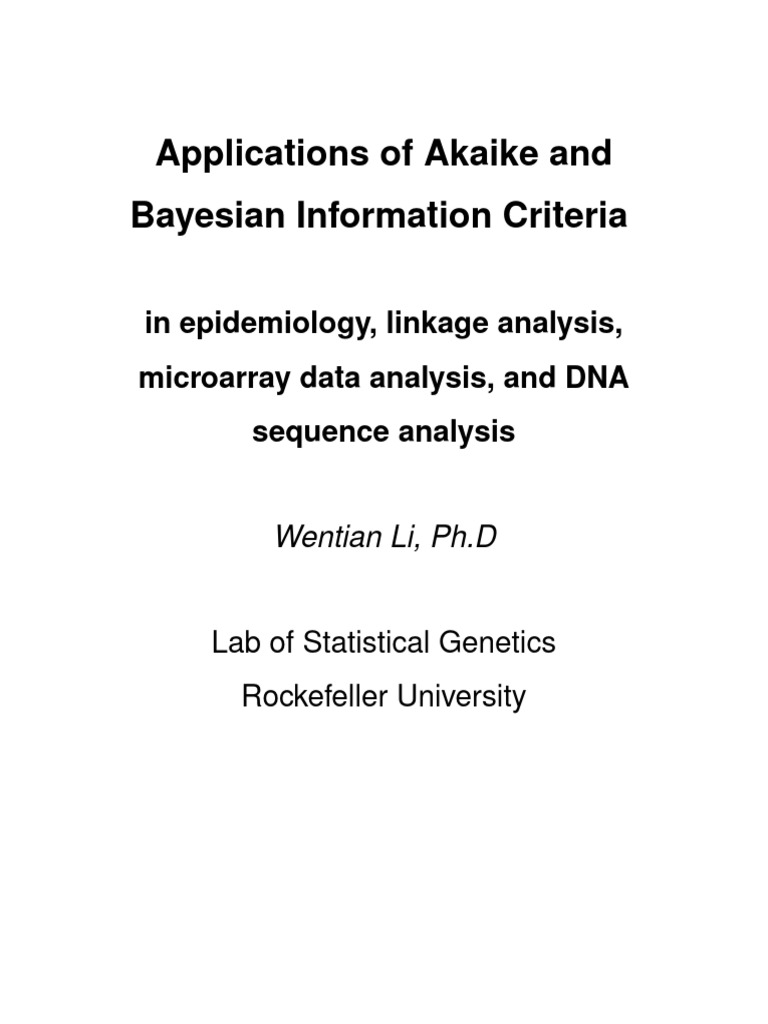 akaike etc, wli | PDF | Akaike Information Criterion | Statistical Analysis akaike etc, wli | PDF | Akaike Information Criterion | Statistical Analysis