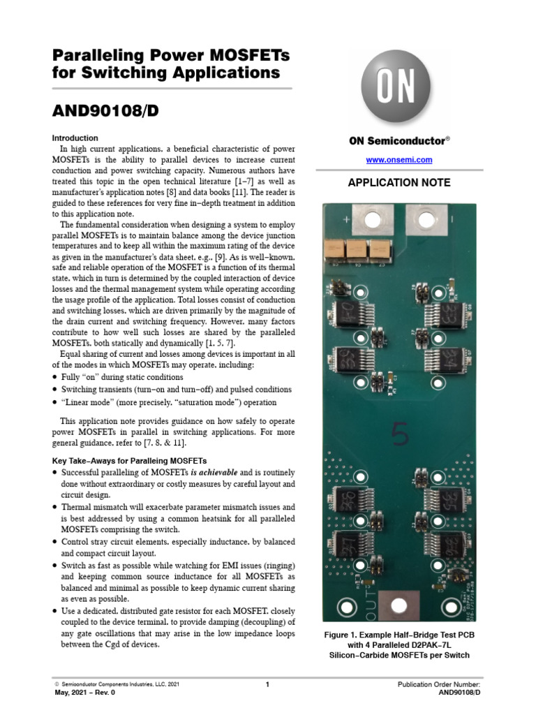 Paralleling Power MOSFETs | PDF | Mosfet | Field Effect Transistor