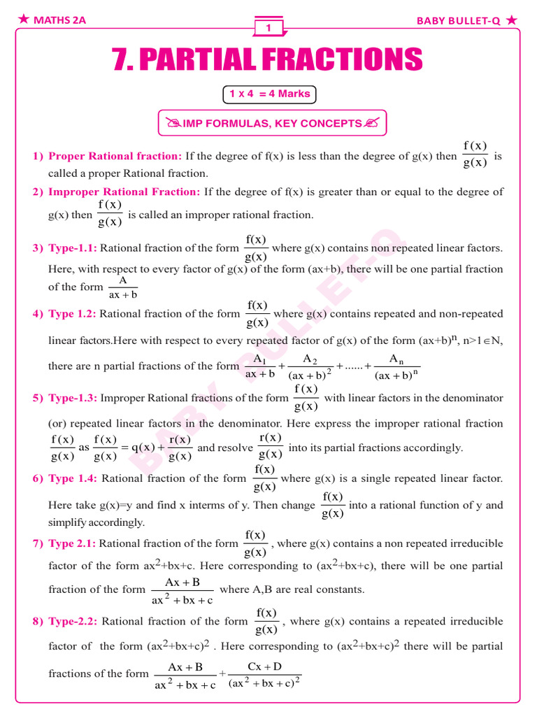 7 Partial Fractions | PDF | Mathematical Objects | Abstract Algebra