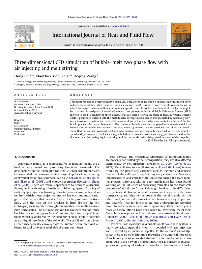 CFD Simulation of Bubble-Melt Flow Dynamics | PDF | Fluid Dynamics ...