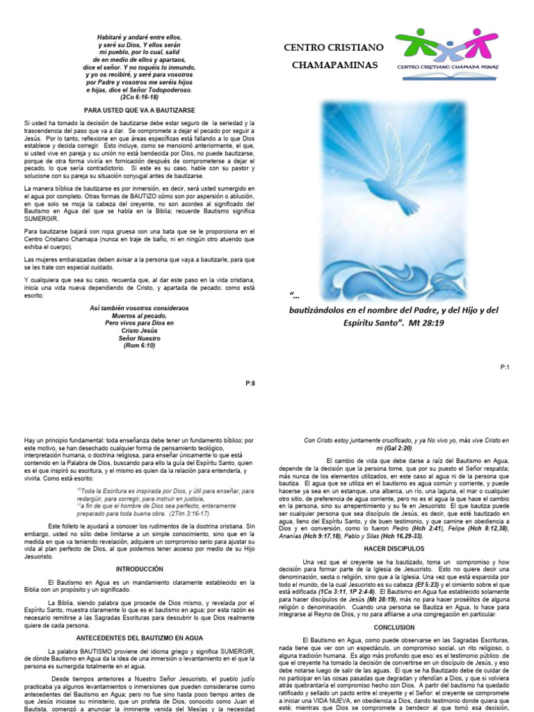 El Bautizo | Descargar gratis PDF | Bautismo | Jesús