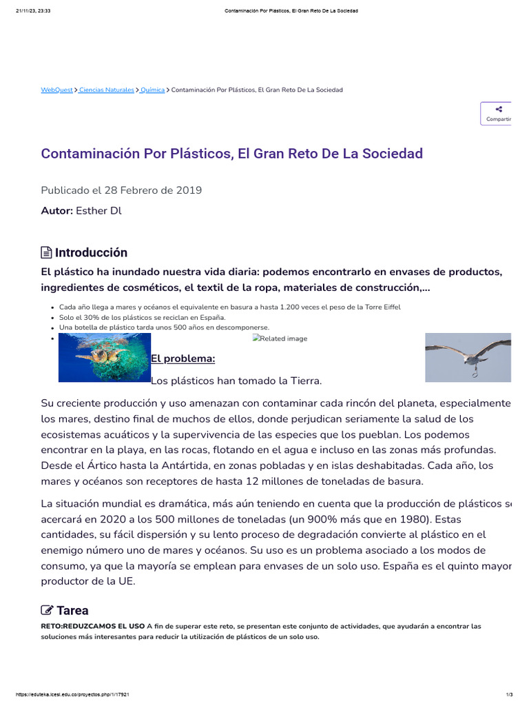 Contaminación Por Plásticos, El Gran Reto De La Sociedad | PDF | El ... Contaminación Por Plásticos, El Gran Reto De La Sociedad | PDF | El ...