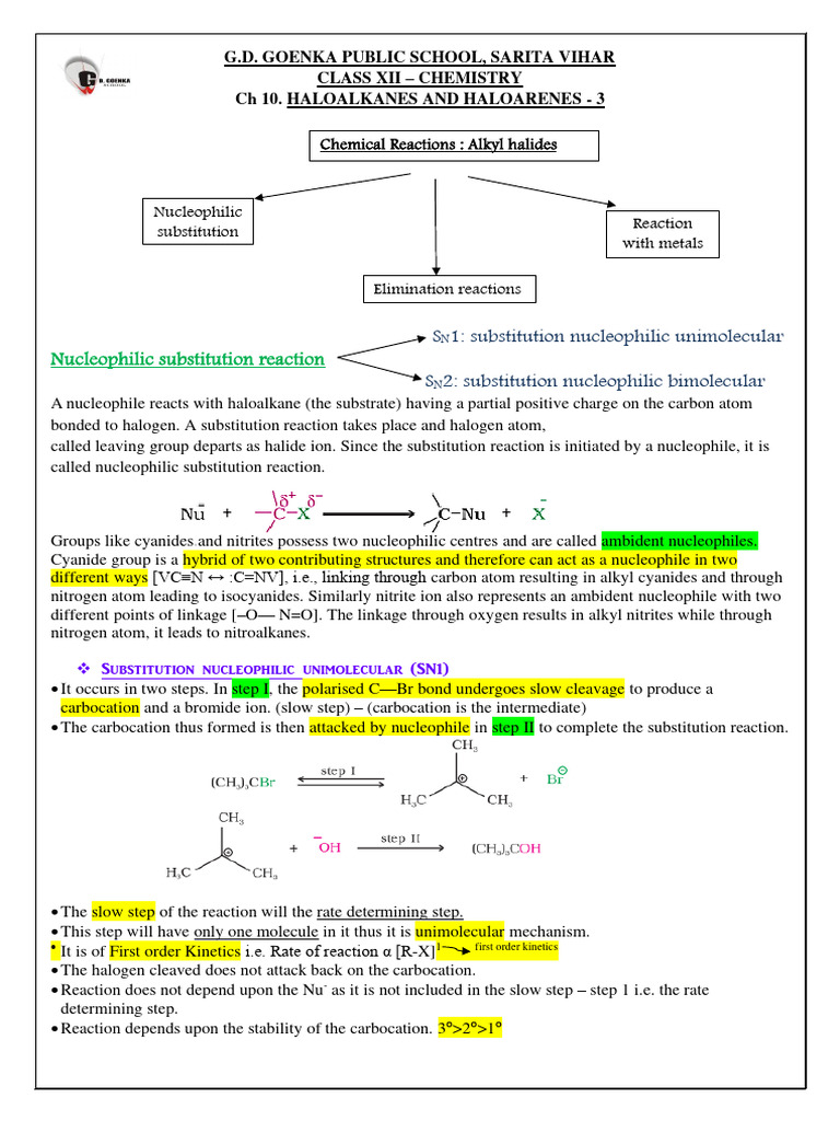 SN1 and SN2 Reactions in Chemistry | PDF | Chemical Reactions | Unit Processes