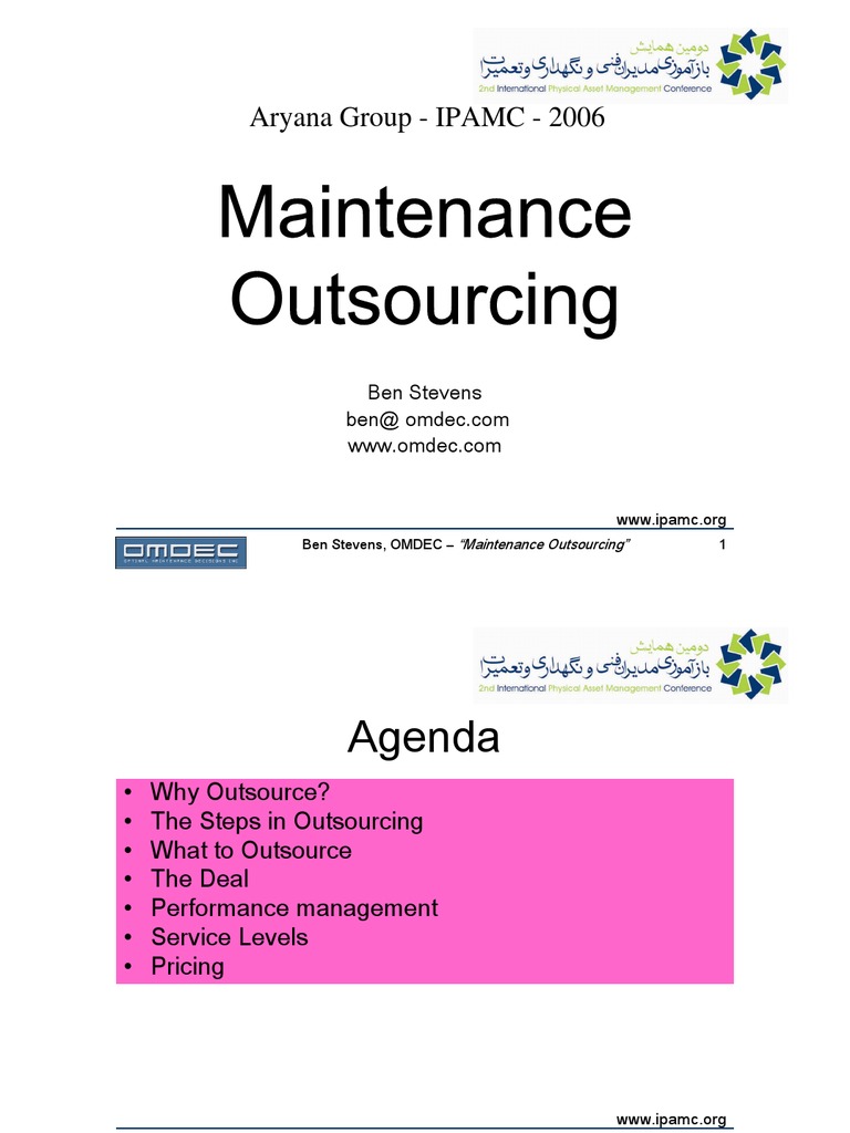 Maintenance Outsourcing | PDF | Pricing | Outsourcing