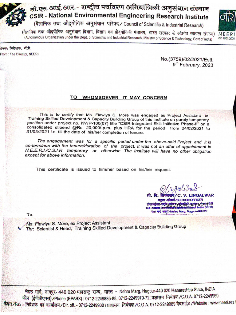 Experience Certificates | PDF