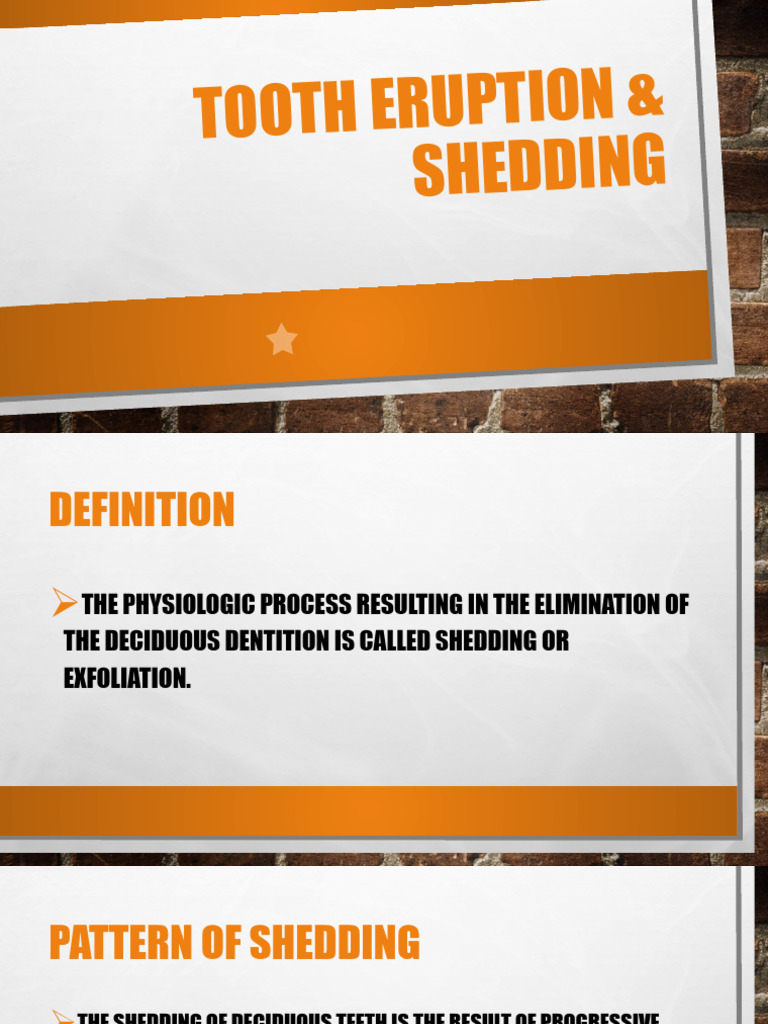 Tooth Eruption & Shedding | Download Free PDF | Human Tooth | Dental ...