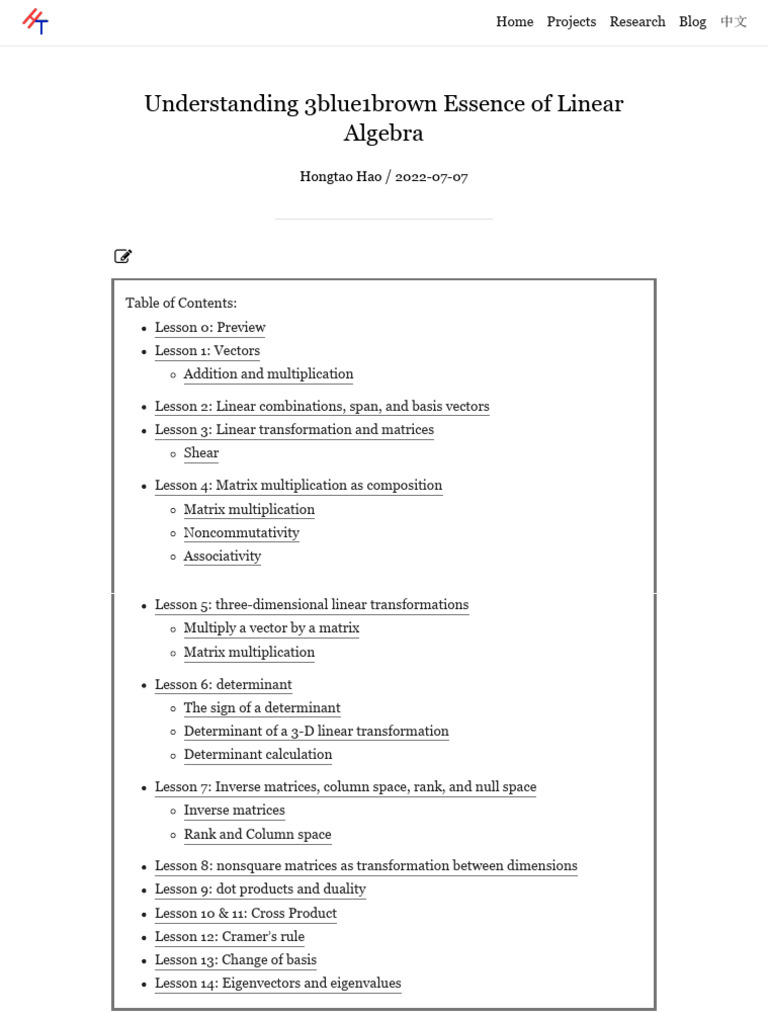 郝鸿涛：Hongtao Hao | PDF | Vector Space | Matrix (Mathematics)