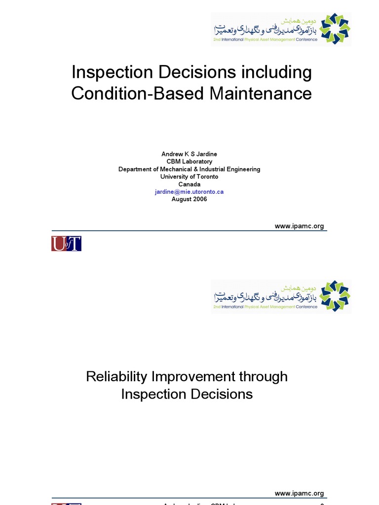 Inspection Decisions Including Condition-Based Maintenance | PDF ...