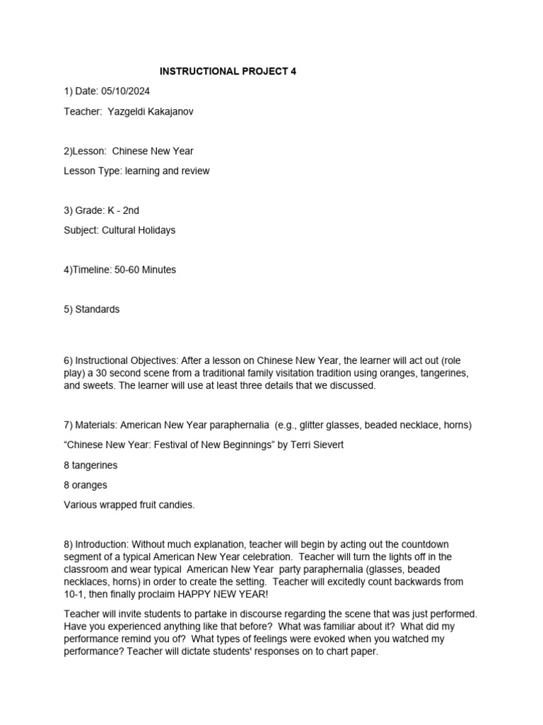 instructional project 4 1 | PDF | Teachers | Teaching