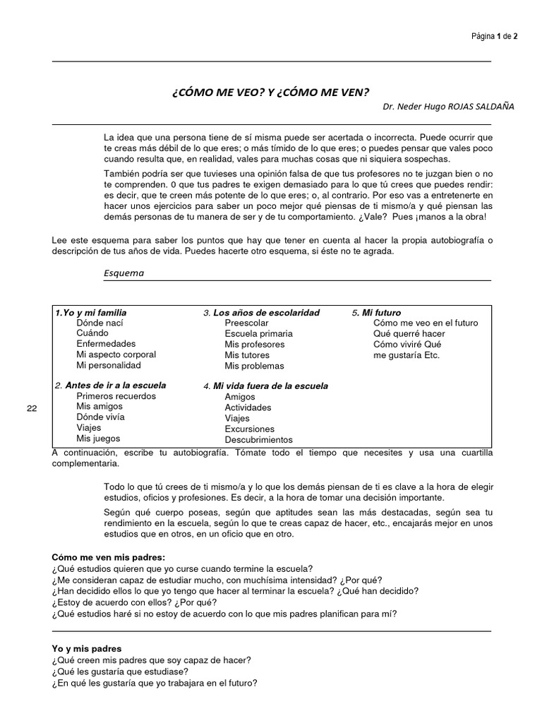 Como Me Veo y Como Me Ven Los Demas - 3 | PDF