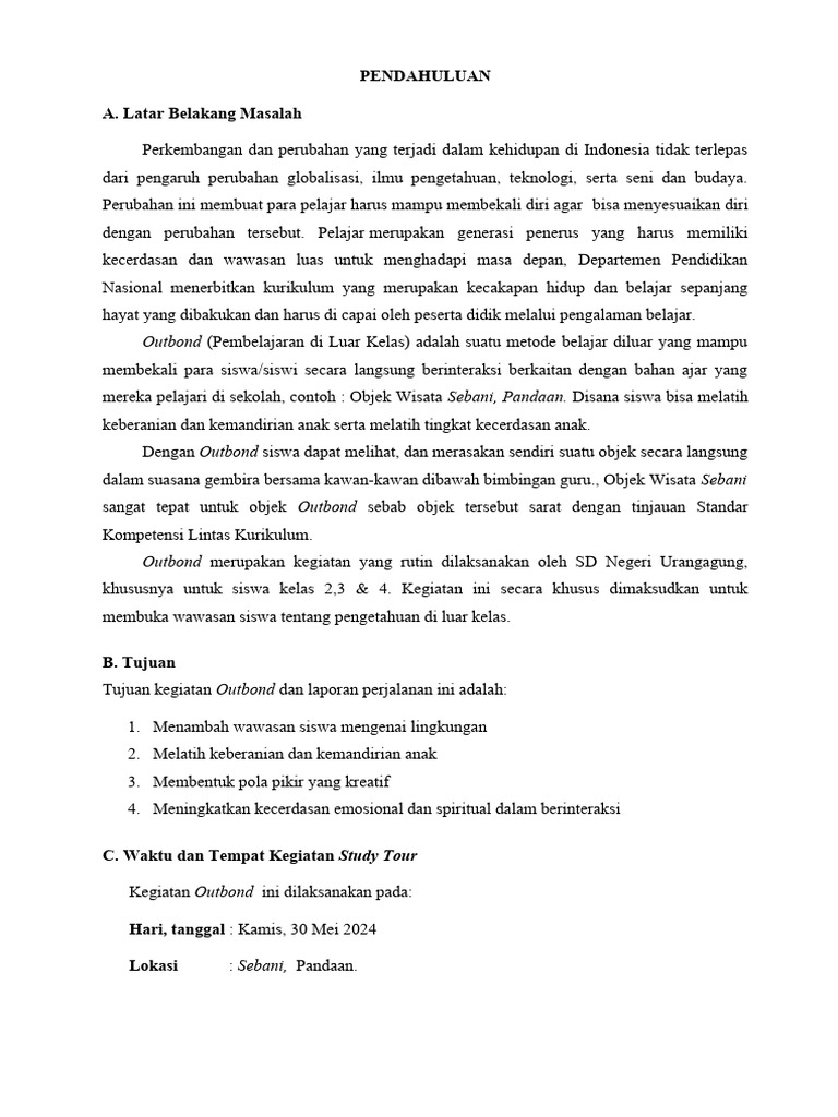 Proposal Study Tour 2024 | PDF