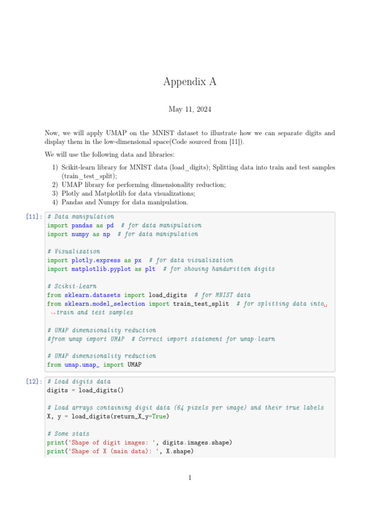 UMAP Dimensionality Reduction on MNIST | PDF | Computer Programming ...