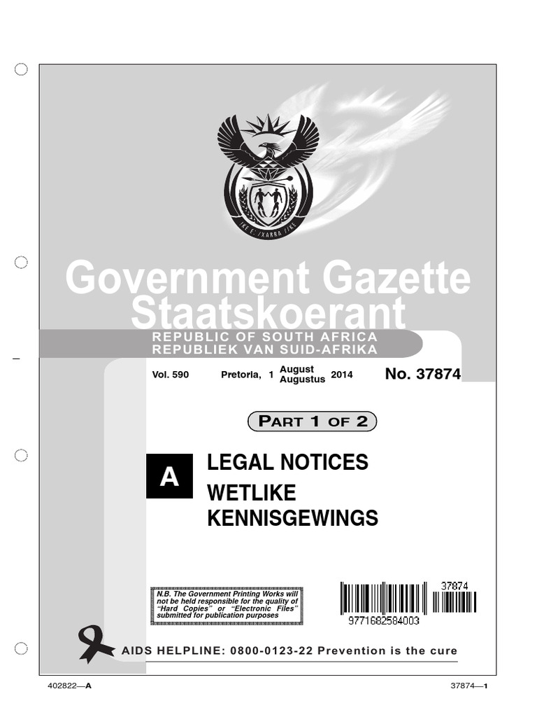 South Africa Government Gazette August 2014 | PDF | Liquidation ...