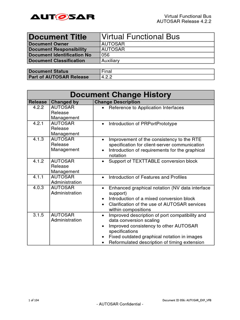 Autosar Exp VFB | PDF | Interface (Computing) | Systems Architecture