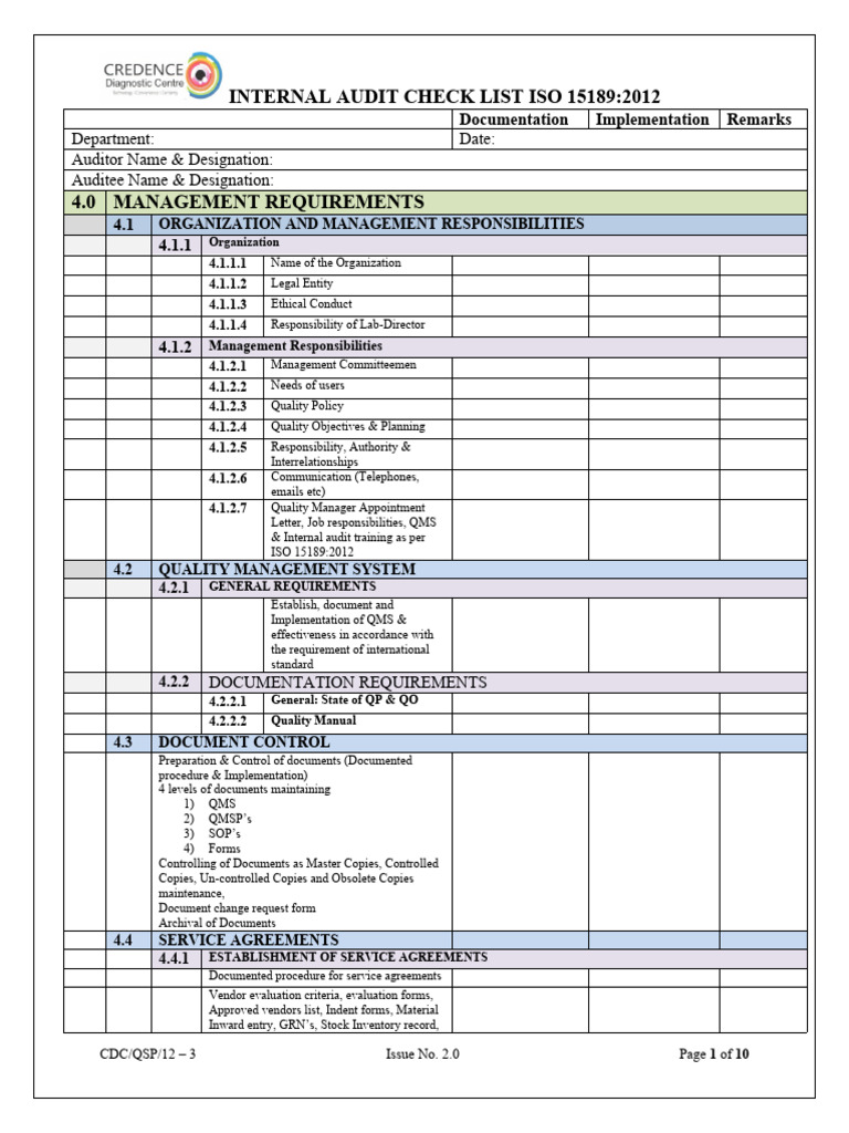 NABL Internal Audit Check List | Download Free PDF | Verification And ...