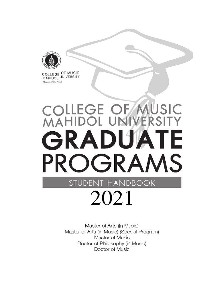 Graduate Handbook 2021-2022 | PDF | Thesis | Music Education