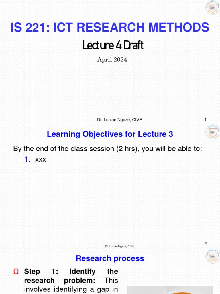 Is 221 Lecture 4 - Draft | PDF | Methodology | Research Methods