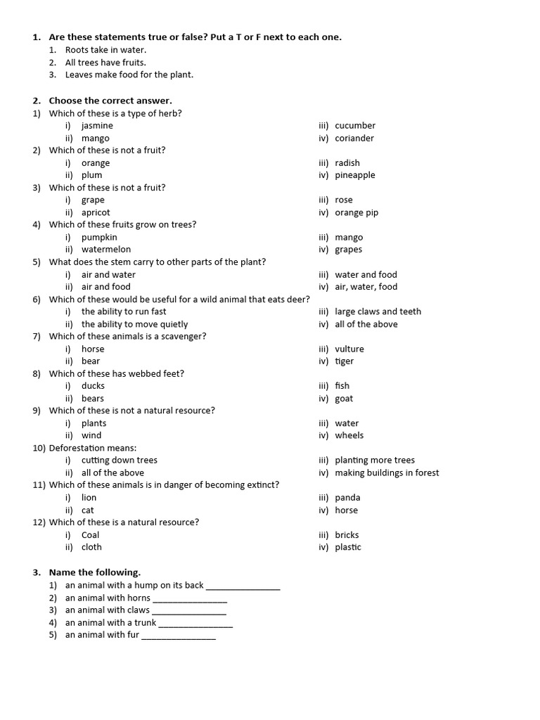 Are These Statements True Or False Pdf Fruit Foods
