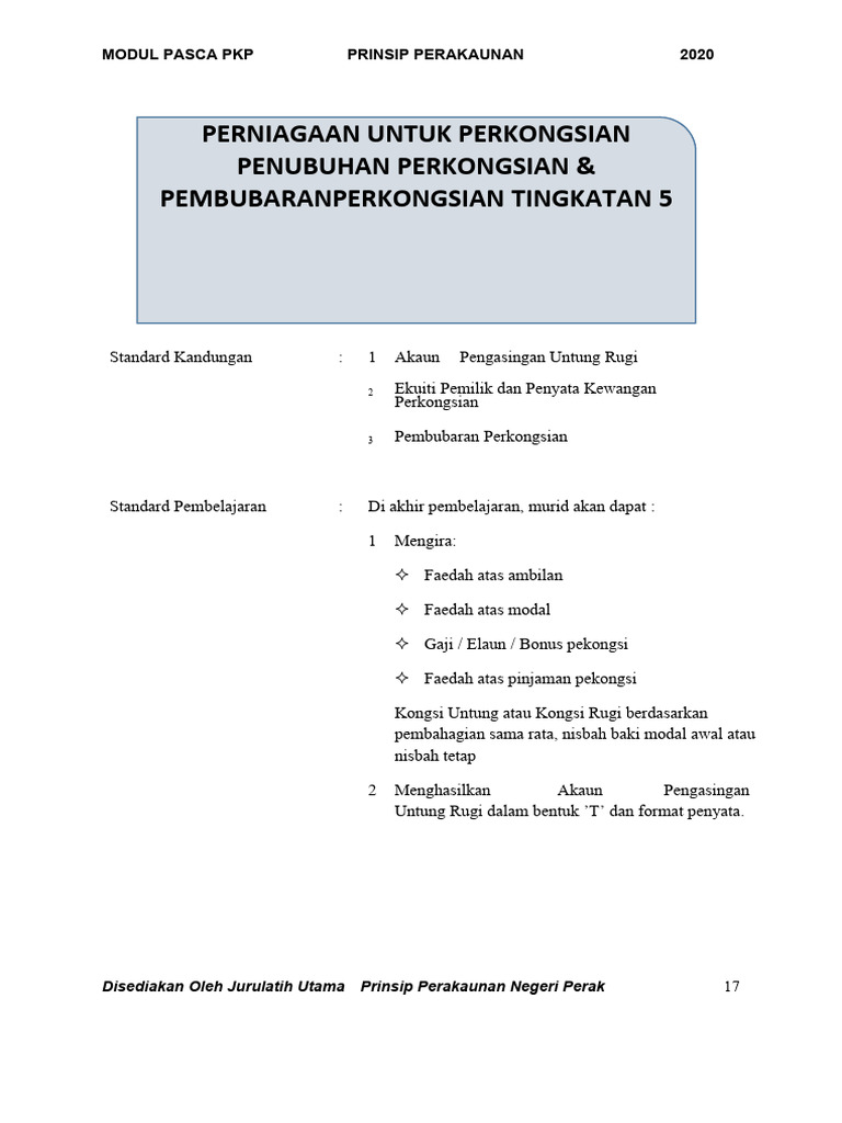 175 Modul #Learninghome 2020 Prinsip Perakaunan Tingkatan 5-18-40 | PDF