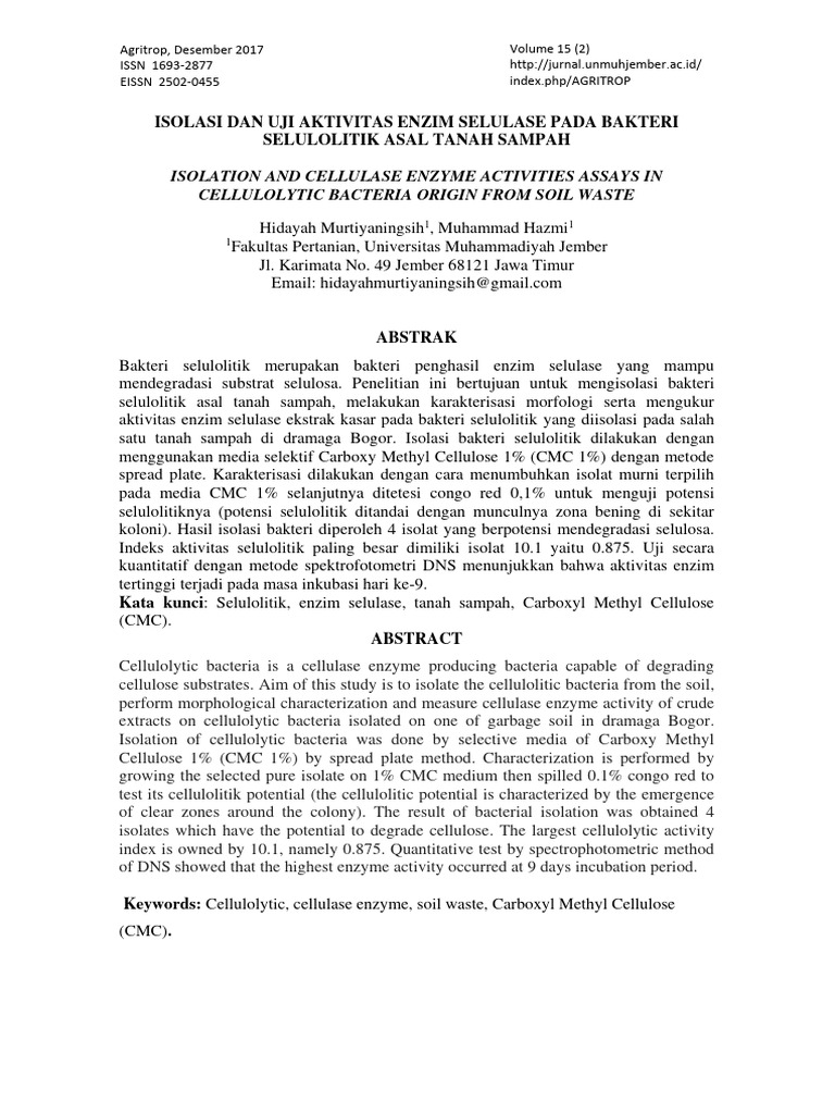 Uji Aktivitas Enzim Selulase | PDF