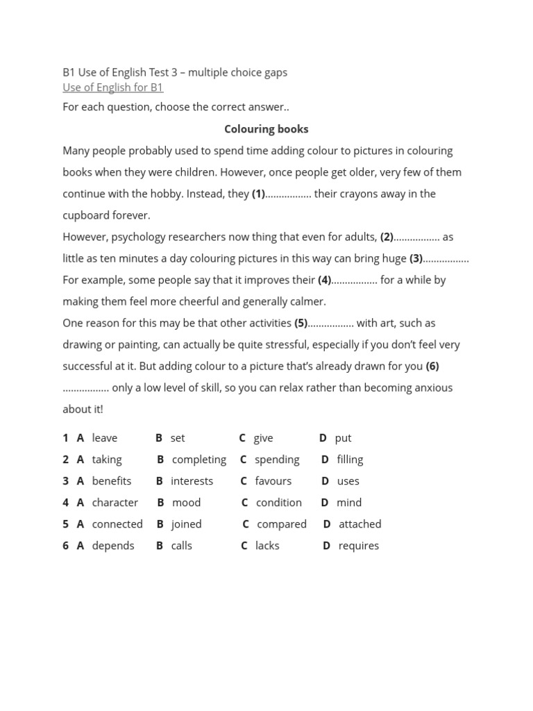 B1 Use of English Test 3 | PDF