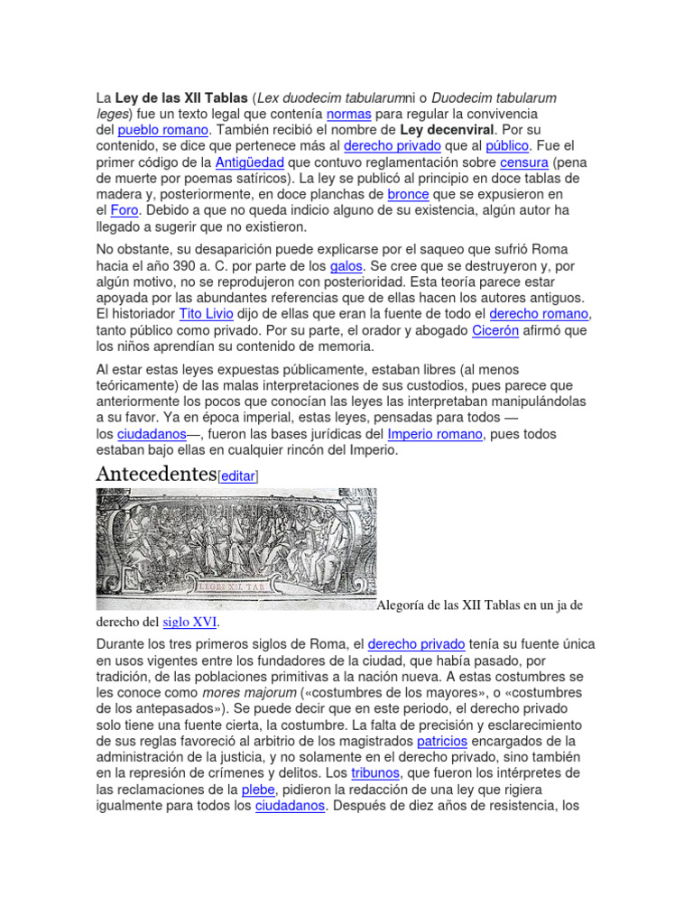 Las Doce Tablas | PDF | Roma antigua | Europa antigua