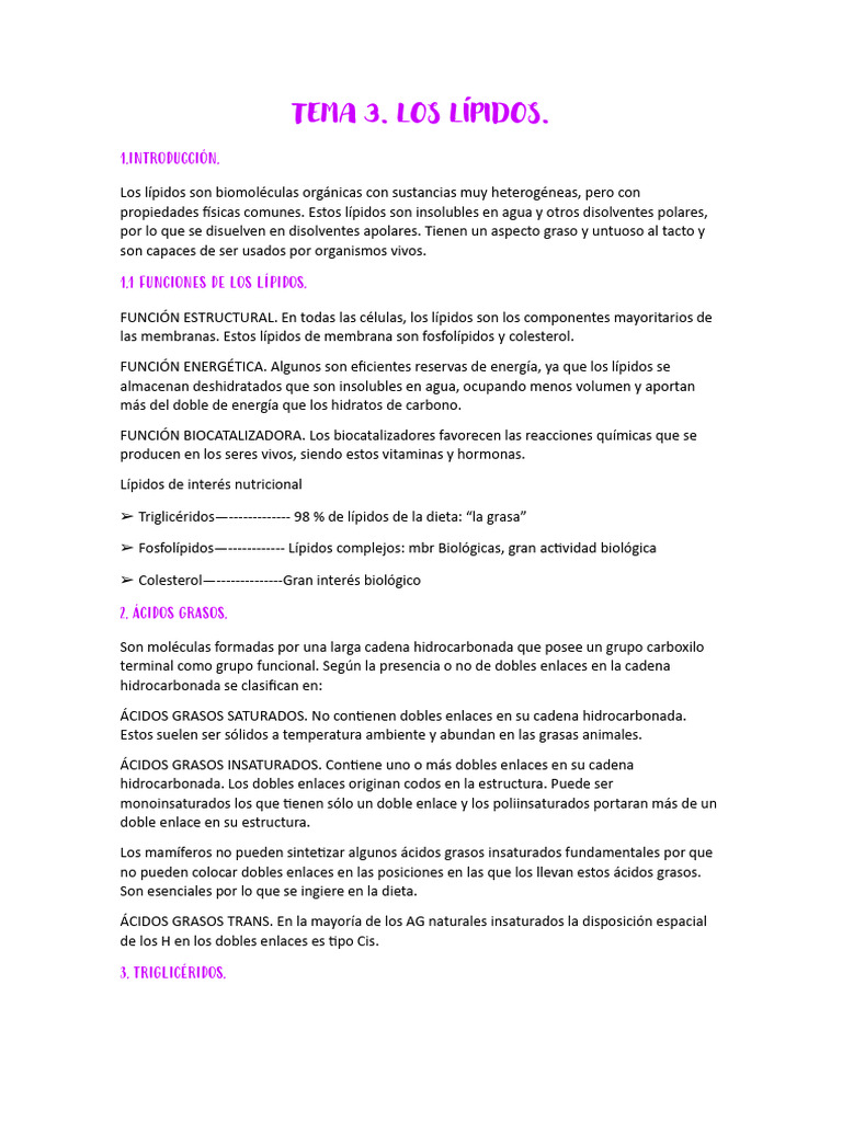 Tema 3, Lã - Pidos | Descargar gratis PDF | Lípido | gordo