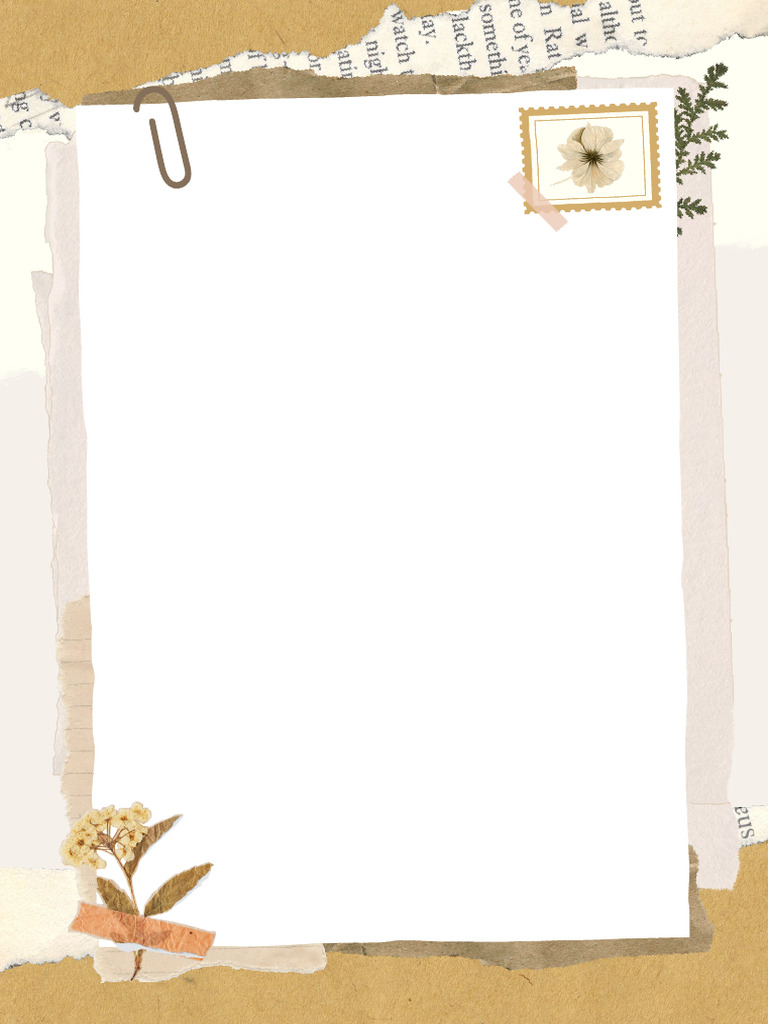 Beige Vintage Scrapbook Torn Paper Page Border | PDF