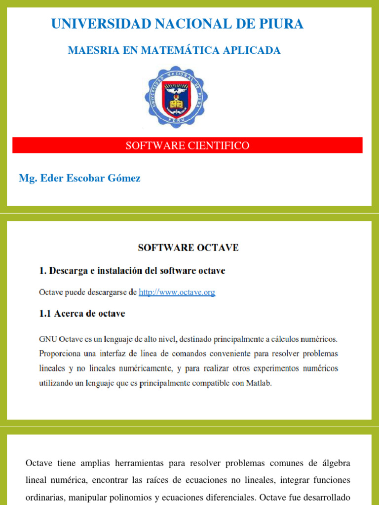 Clase01 - 22.10.22 Octave | PDF | Matriz (Matemáticas) | Vector Euclidiano