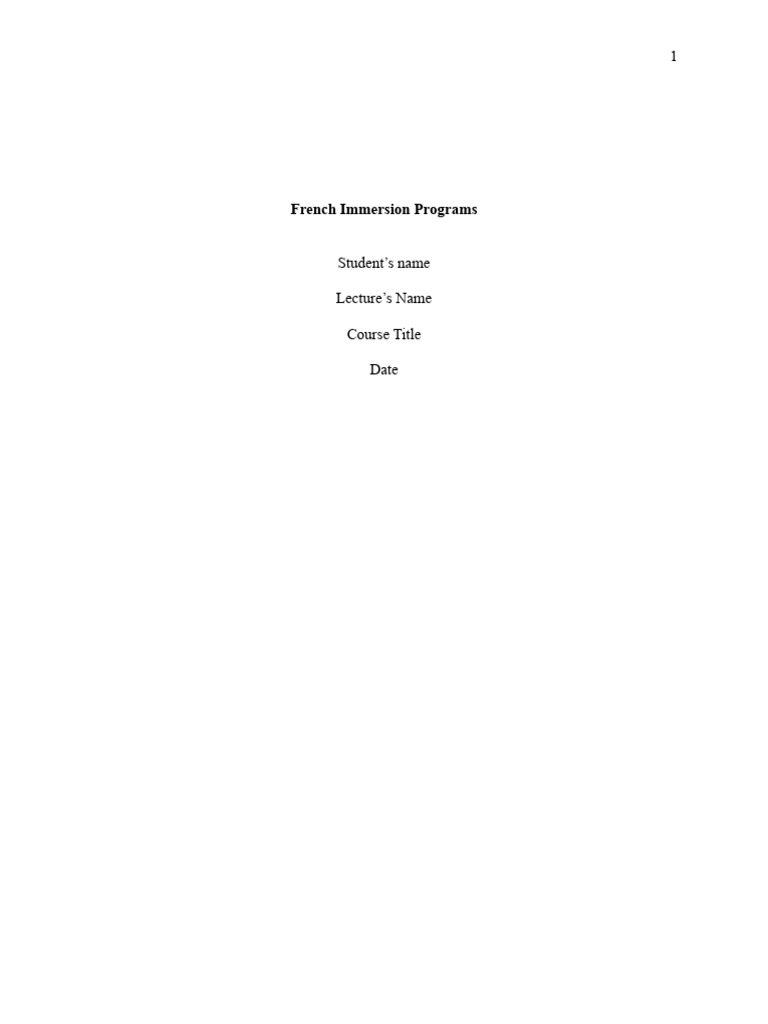 French Immersion Programs | PDF | French Language | Multilingualism