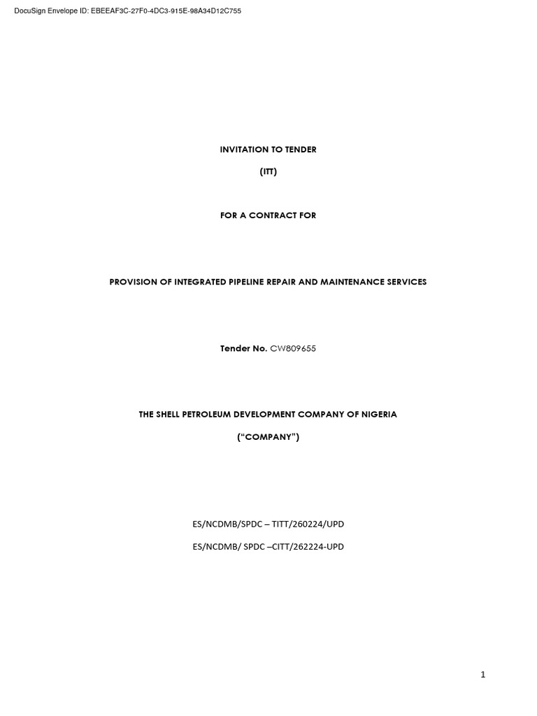 ITT Integrated Pipeline Repair and Maintenance Services IPRS | PDF ...