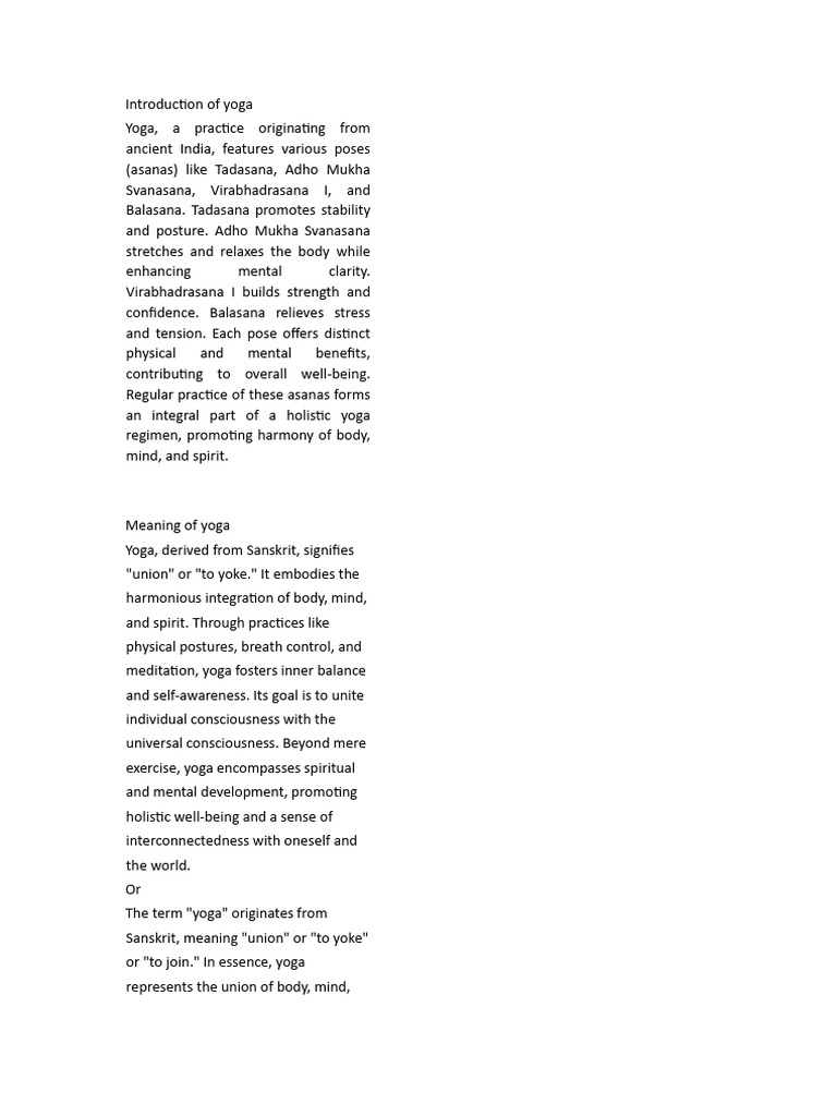 1 Main Asans Pose | PDF | Asana | Yoga